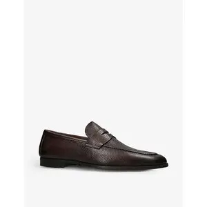Magnanni Diezma Leather Penny Strap Loafers - Mid Brown