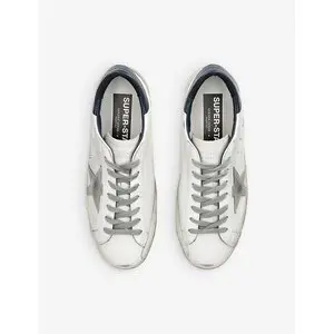 GOLDEN GOOSE Superstar Star-appliqué Leather Low-top Trainers - White/navy