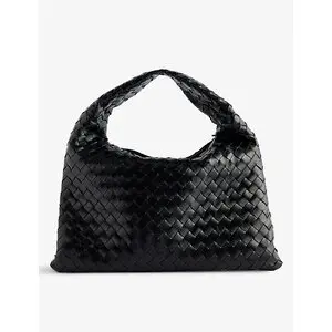 Bottega Veneta Hop Small Leather Shoulder Bag - Black-m Brass