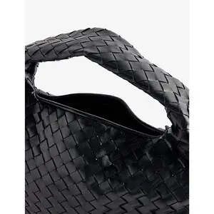Bottega Veneta Hop Small Leather Shoulder Bag - Black-m Brass