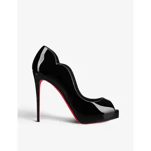 CHRISTIAN LOUBOUTIN Hot Chick Alta 120 Patent-leather Heeled Sandals - Black