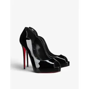 CHRISTIAN LOUBOUTIN Hot Chick Alta 120 Patent-leather Heeled Sandals - Black