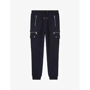 The Kooples Drawstring-waist Zipped-pocket Cotton-jersey Jogging Bottoms