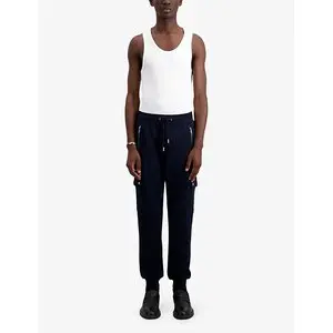 The Kooples Drawstring-waist Zipped-pocket Cotton-jersey Jogging Bottoms