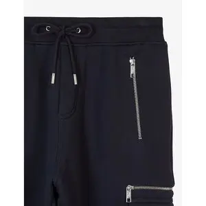 The Kooples Drawstring-waist Zipped-pocket Cotton-jersey Jogging Bottoms