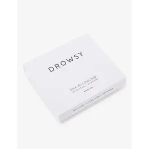 DROWSY SLEEP CO. Brand-embroidered Silk Pillowcase