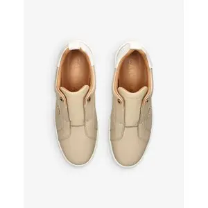 Carvela Connected Laceless Platform Leather Trainers - Taupe