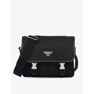 Prada Re-nylon And Leather Shoulder Bag - Black