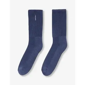 Sandro Sandro Logo-Embroidered Ribbed Ankle Socks Bleus