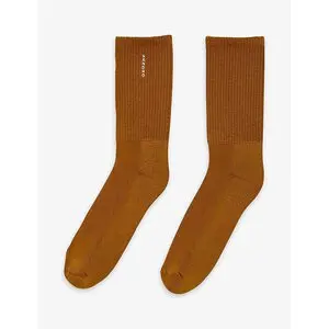 Sandro Sandro Logo-Embroidered Ribbed Ankle Socks Bruns