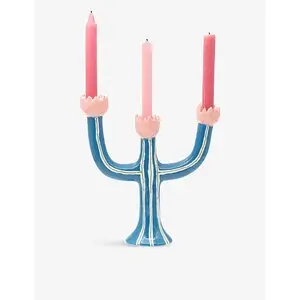 LAETITIA ROUGET Tulip Hand-painted Ceramic Candleholder 28cm