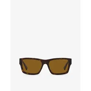 Prada Pr 25zs Rectangle-frame Tortoiseshell Sunglasses - Brown