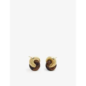 Monica Vinader Monica Vinader X Kate Young Vermeil Sterling-Silver Tiger's Eye Earrings Yellow Gold