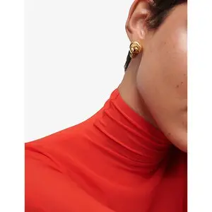 Monica Vinader X Kate Young Vermeil Sterling-silver Tiger's Eye Earrings - Yellow Gold