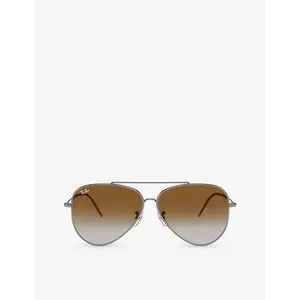 Ray-ban Pilot-frame Metal Sunglasses - Grey