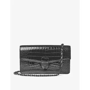 ASPINAL OF LONDON Mayfair Croc-effect Leather Clutch Bag