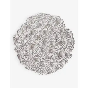 CHILEWICH Daisy-design Pressed-vinyl Round Placemat 39cm - Gunmetal