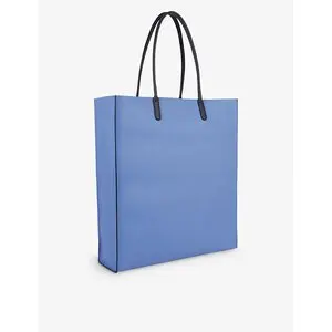 Smythson Kingly Logo-embossed Leather Tote Bag - Smythson Blue