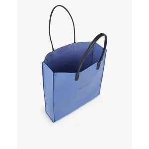 Smythson Kingly Logo-embossed Leather Tote Bag - Smythson Blue