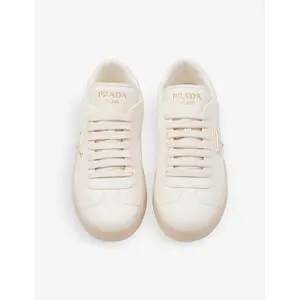 Prada Brand-patch Leather Low-top Trainers - Neutral