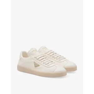 Prada Brand-patch Leather Low-top Trainers - Neutral