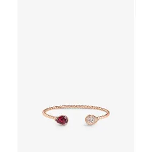Boucheron Serpent Bohème Diamond And Rhodolite Bangle - Pink Gold