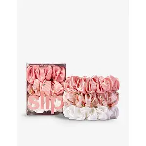 Slip Large Silk Scrunchies Pack - White/pink