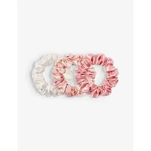 Slip Large Silk Scrunchies Pack - White/pink