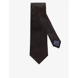 Eton Geometric-weave Silk Neck Tie - Black