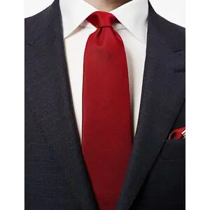Eton Geometric-weave Silk Tie - Dark Red
