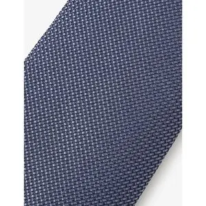 REISS Ceremony Textured Silk-blend Tie - Airforce Blue