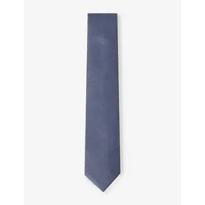 REISS Ceremony Textured Silk-blend Tie - Airforce Blue