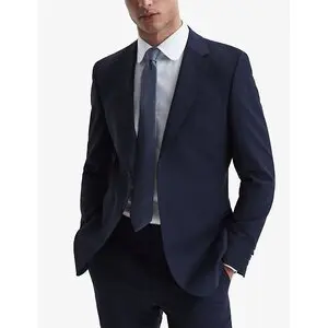 REISS Ceremony Textured Silk-blend Tie - Airforce Blue