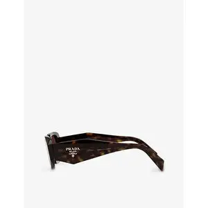 Prada Pr 17ws Rectangular-frame Sunglasses - Brown
