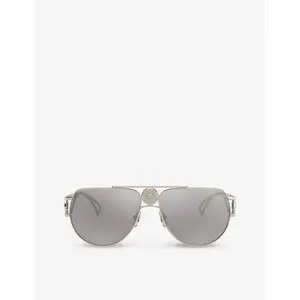Versace Ve2225 Pilot-frame Sunglasses - Gold