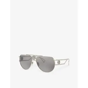 Versace Ve2225 Pilot-frame Sunglasses - Gold