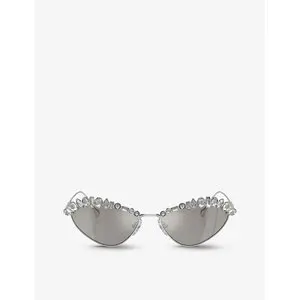 SWAROVSKI Sk7009 Gem-embellished Sunglasses - Silver