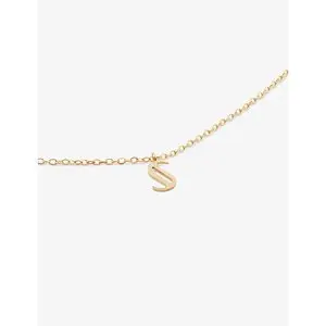 Monica Vinader Small Letter S 14ct Pendant Necklace - Yellow Gold