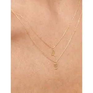 Monica Vinader Small Letter S 14ct Pendant Necklace - Yellow Gold