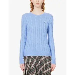 Polo Ralph Lauren Julianna Cable-knit Cotton Top - New Litchfield Blue