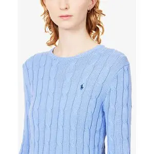Polo Ralph Lauren Julianna Cable-knit Cotton Top - New Litchfield Blue
