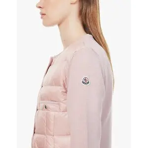 Moncler Branded-patch Quilted Wool-down Cardigan