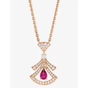 BVLGARI Divas' Dream 18ct Rose-gold, Diamond And Rubellite Pendant Necklace - Rose Gold