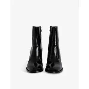 Zadig&Voltaire Wing-embellished Heeled Leather Ankle Boots - Noir