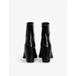 Zadig&Voltaire Wing-embellished Heeled Leather Ankle Boots - Noir