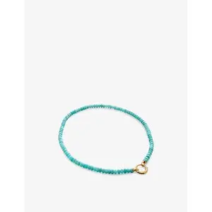 Monica Vinader Vermeil Sterling Silver And Amazonite Beaded Necklace - Yellow Gold