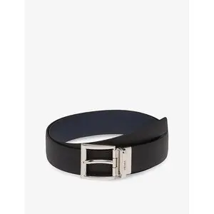 Prada Logo-engraved Reversible Leather Belt - Black