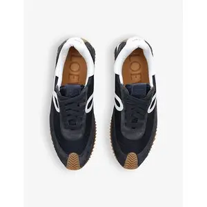 Loewe Flow Runner Leather And Shell Trainers - Blue/dark