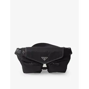 Prada Re-nylon And Leather Shoulder Bag - Black