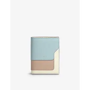 Marni Vanitosi Logo-embossed Calf-leather Wallet - Aquamarine/natural